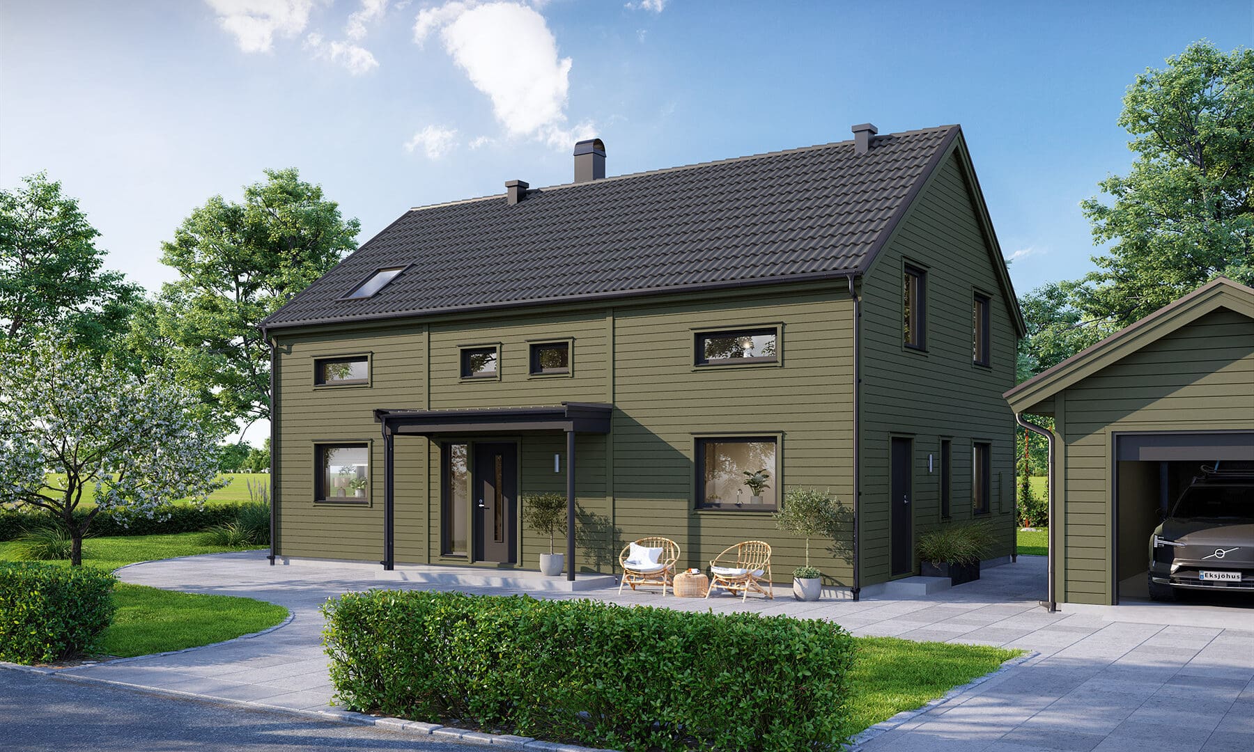 Tvåplanshus med modern känsla – Berghem